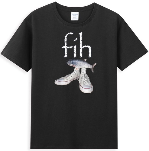 Fih Shoes Fish Funny Misspelled Fish With Shoes Design Men's T-Shirt ...