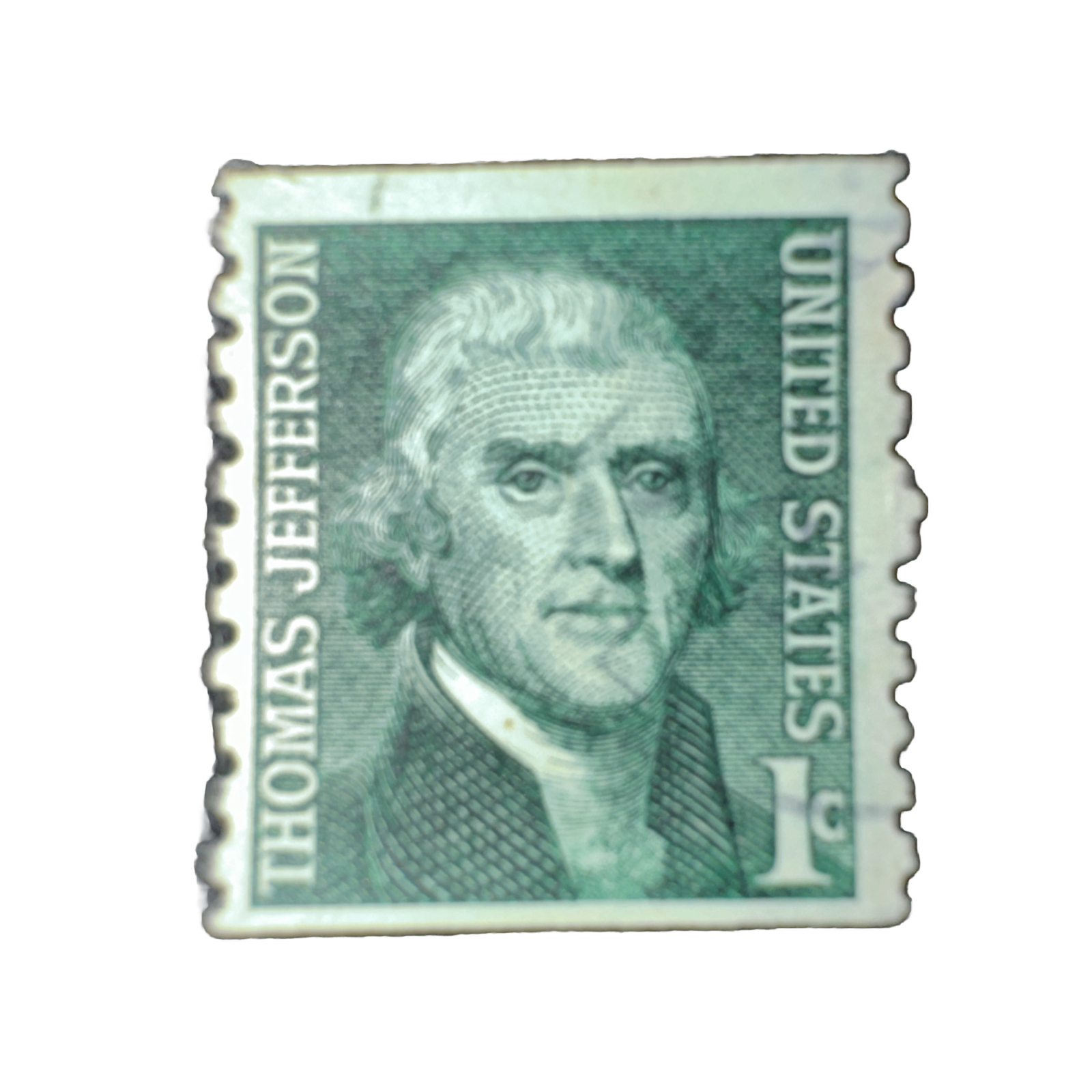 1965 US 1 Cent Thomas Jefferson Stamp Green - Used - Rare Vintage | eBay