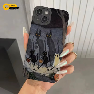 Cartoon Dark Funny Monster Cat Phone Case for Samsung Galaxy A56 A55 ...