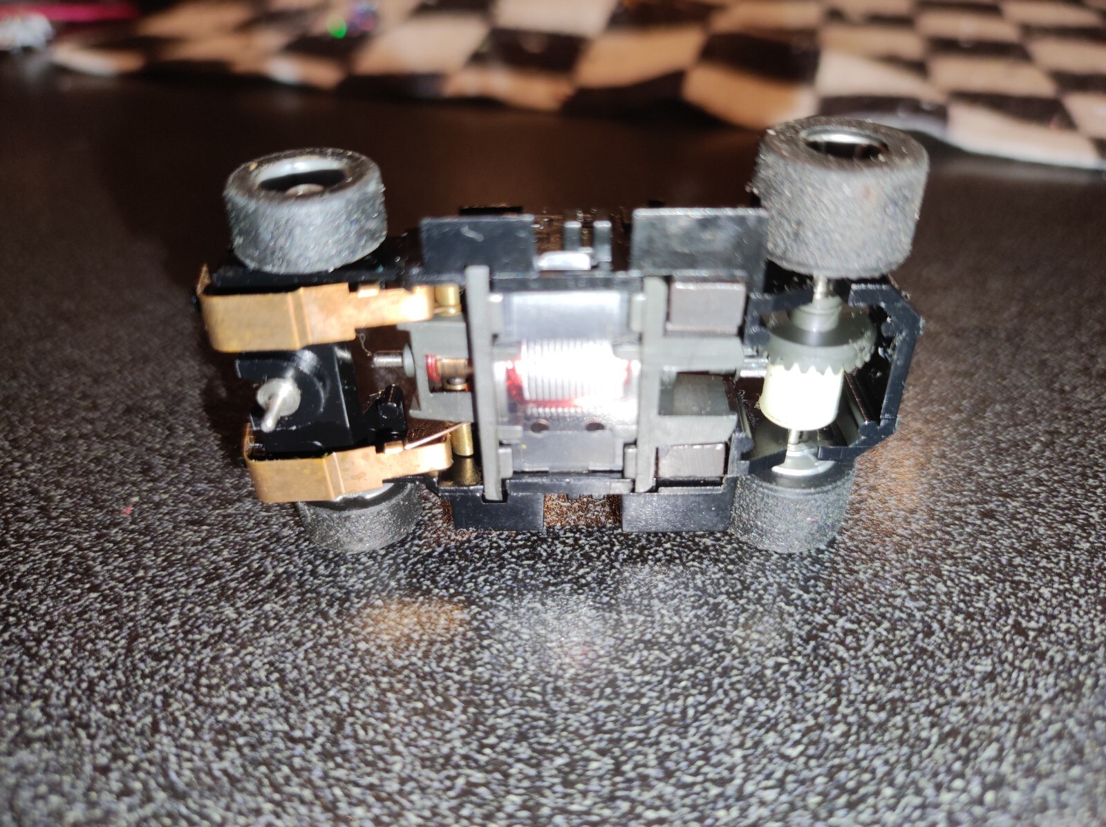 VINTAGE TYCO HO SLOT CAR CHASSIS- 440X2 -GOODYEAR TIRES W/ BLACK RIMS ...