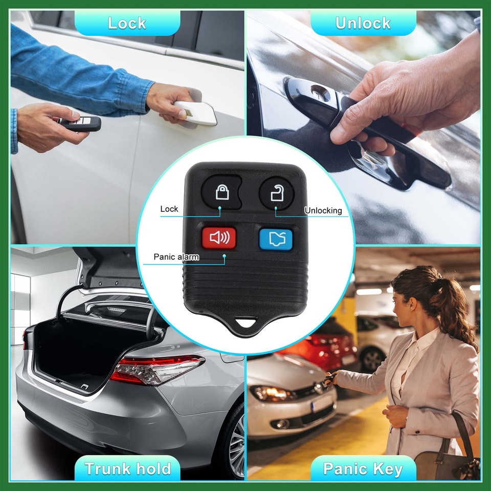 1 Set 315MHz Keyless Entry Remote Ignition Transponder Key Fob for Ford ...
