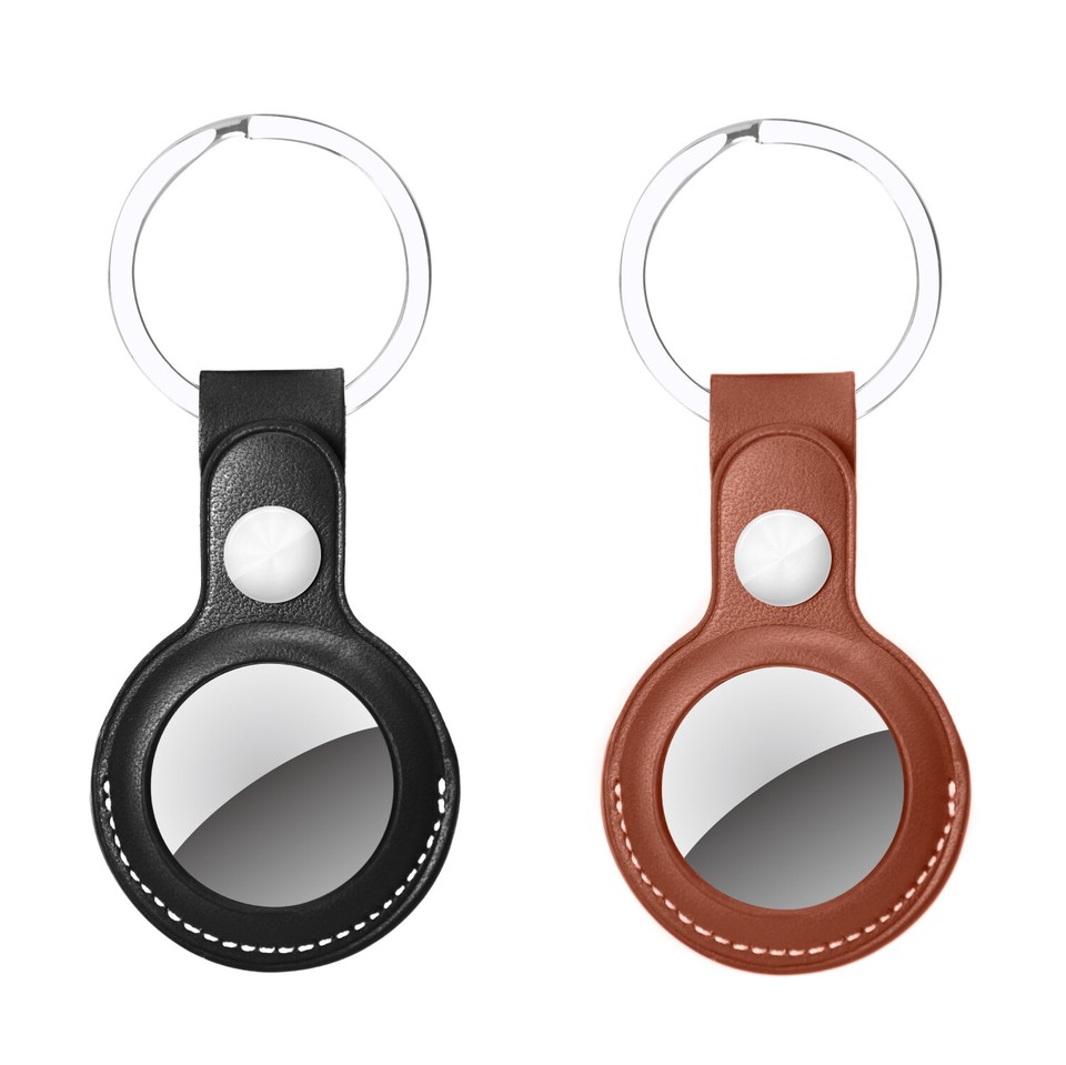 AirTag Case For Apple Air Tag Cover Tracker PU LEATHER Car Key Chain ...