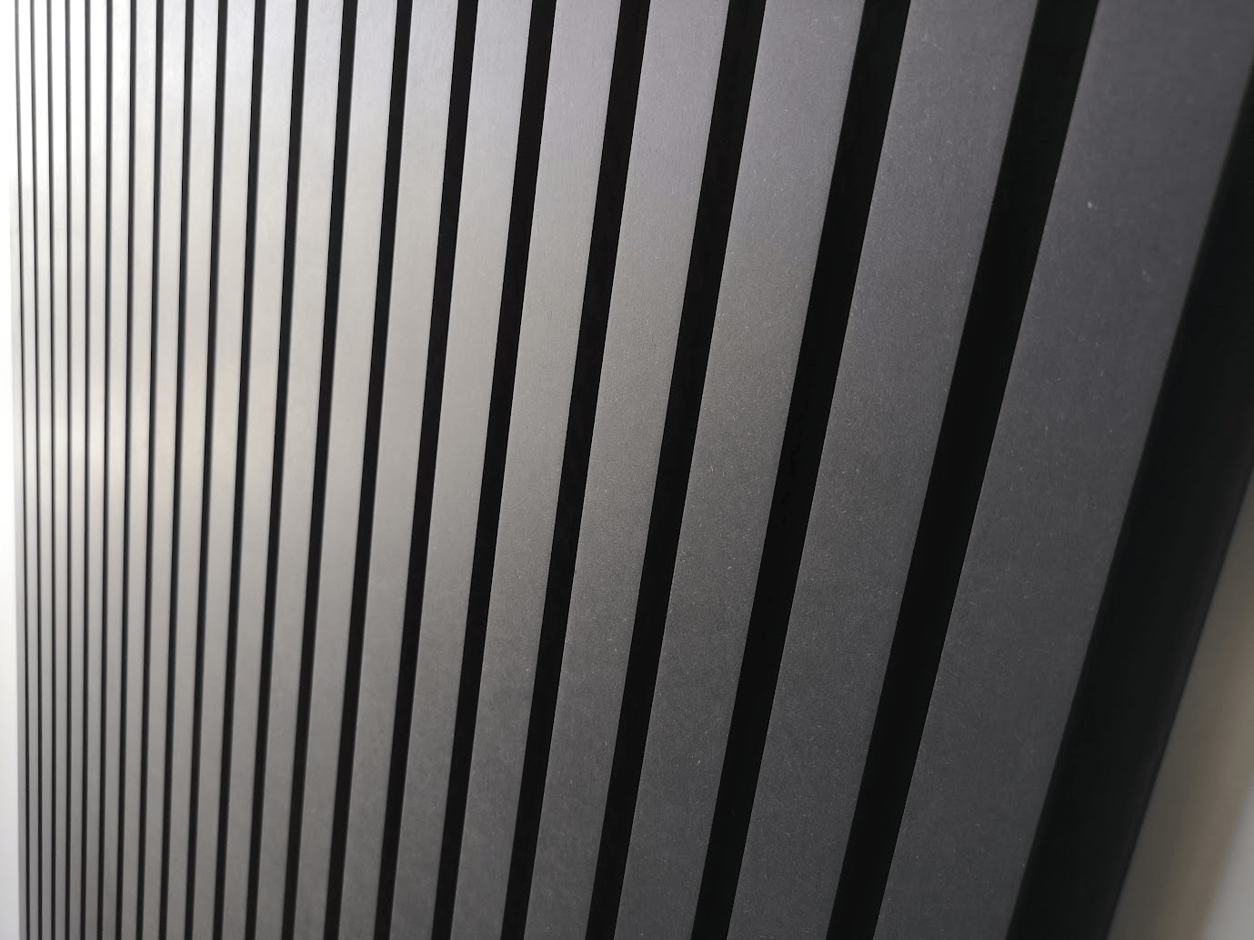 LED Ready Black on Black Modern Slat Wall Panel 20mm Thick Cladding ...