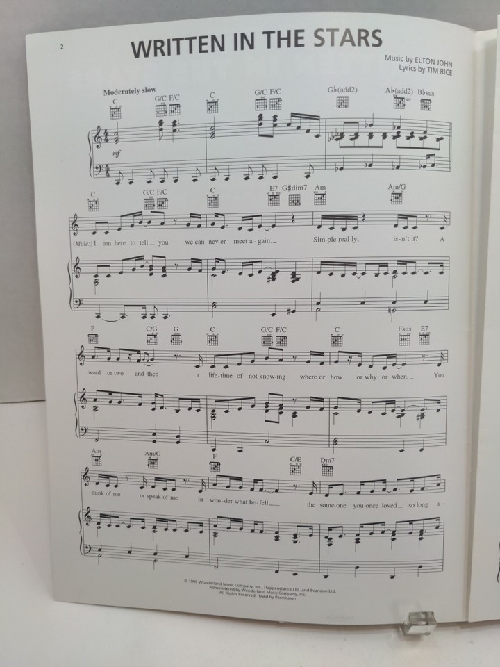 Written In The Stars Elton John Leann Rimes Sheet Music Piano Guitar ...