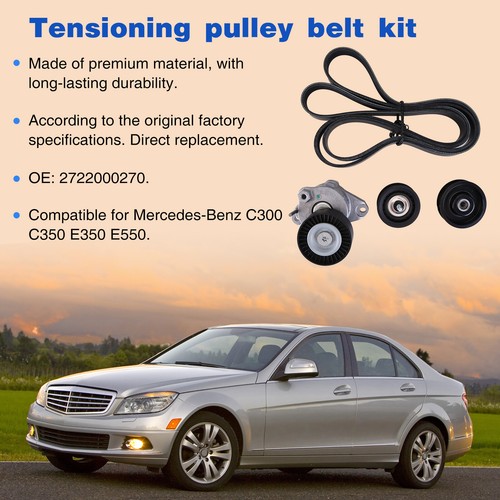 Engine Drive Belt Tensioner & Idler Pulley Serpentine Belt kit Fit ...