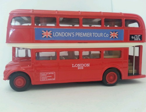 DIE CAST METAL LONDON RED BUS PULL BACK AND GO ACTION BRITISH UK ...