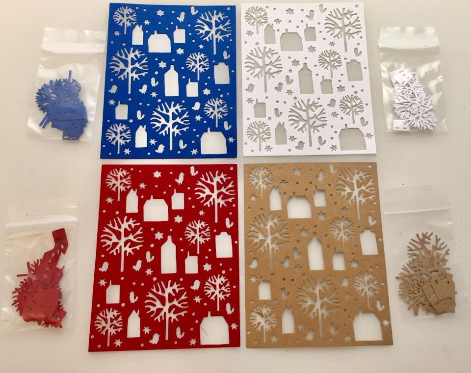 Tim Holtz Die Cuts * Countryside Panels with Cutouts * Set of Four in 4 ...