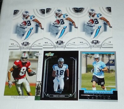 DREW CARTER - Wide Receiver - Carolina Panthers - 6 Assorted Lot **You ...