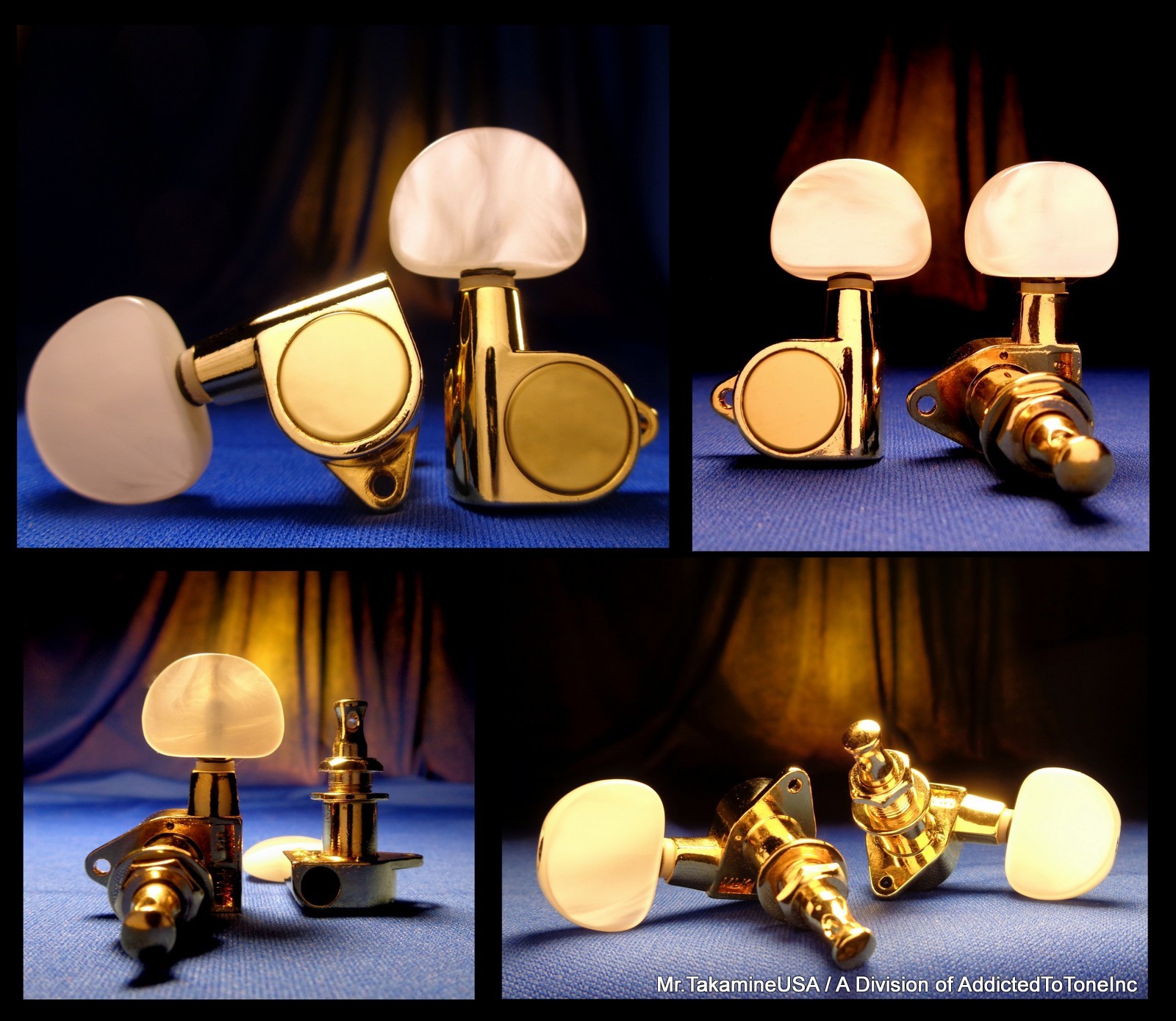 Takamine G Series TGP0561P-6 Tuner Set of 6 / Gold w/ Pearloid Button ...