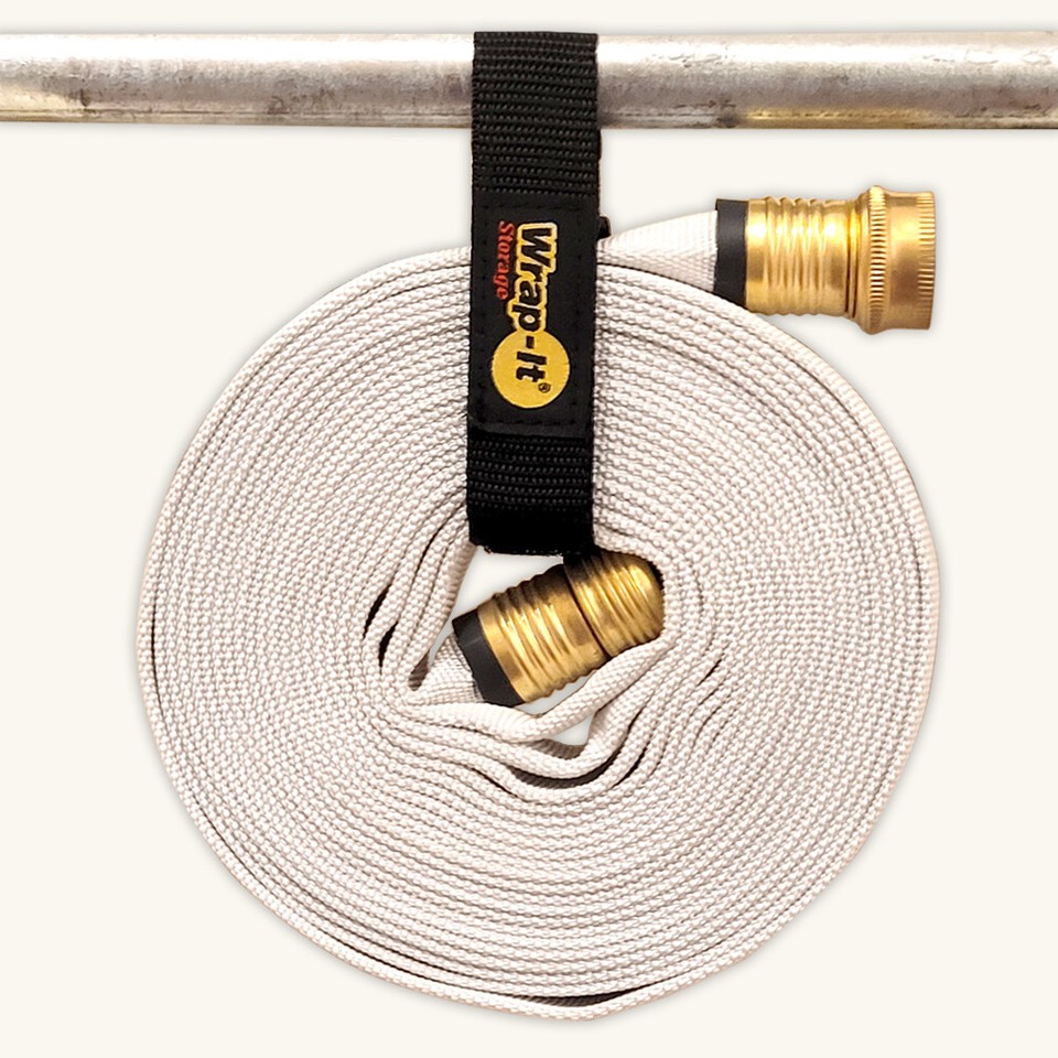 Forestry Grade Garden Thread Lay Flat Fire Hose WHITE with Quick-Strap ...