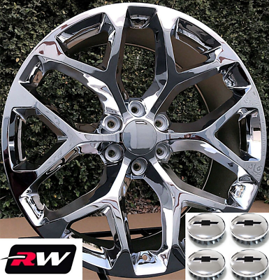 26 inch chrome Snowflake 2022 Chevy Silverado Tahoe Suburban LTZ wheels ...