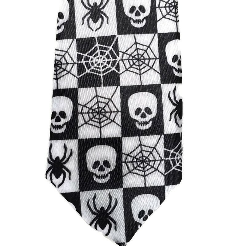 Halloween Novelty Zip Tie Scary Spooky Costume Zipper Skulls Spiders ...