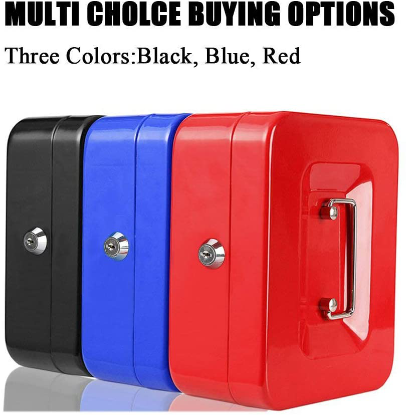 KYODOLED Medium Cash Box with Combination Lock Safe Metal Money Box ...