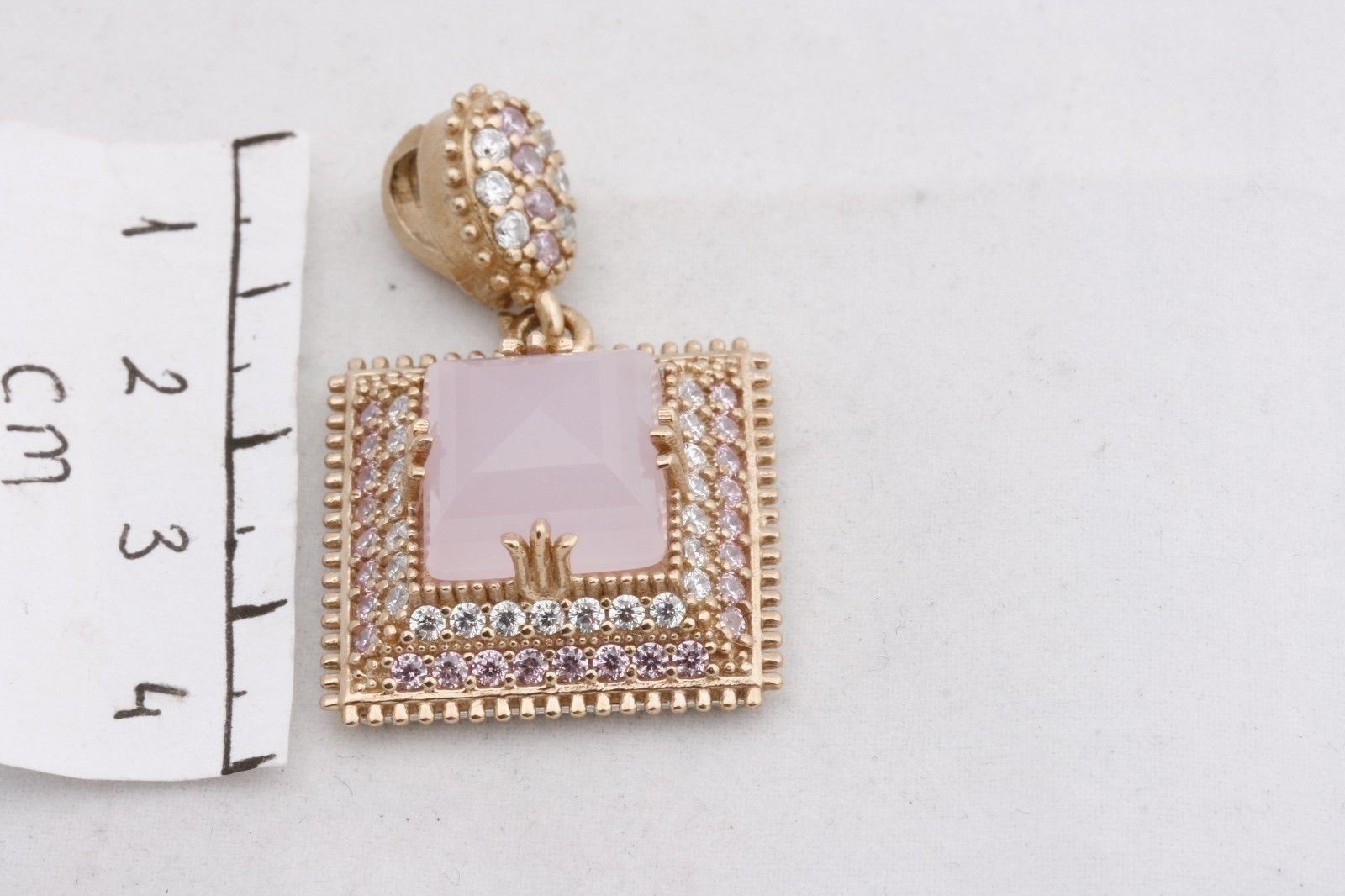 Turkish Jewelry Square Pink Rose Quartz Topaz 925 Sterling Silver ...