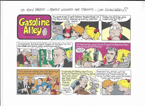 Jim Scancarelli AUTOGRAPHED Gasoline Alley 8X11 PRINT Ed Sullivan Elvis ...