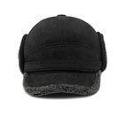 Men Windproof Suede Leather Warm Lined Baseball Cap Outdoor Earflap Hat ...