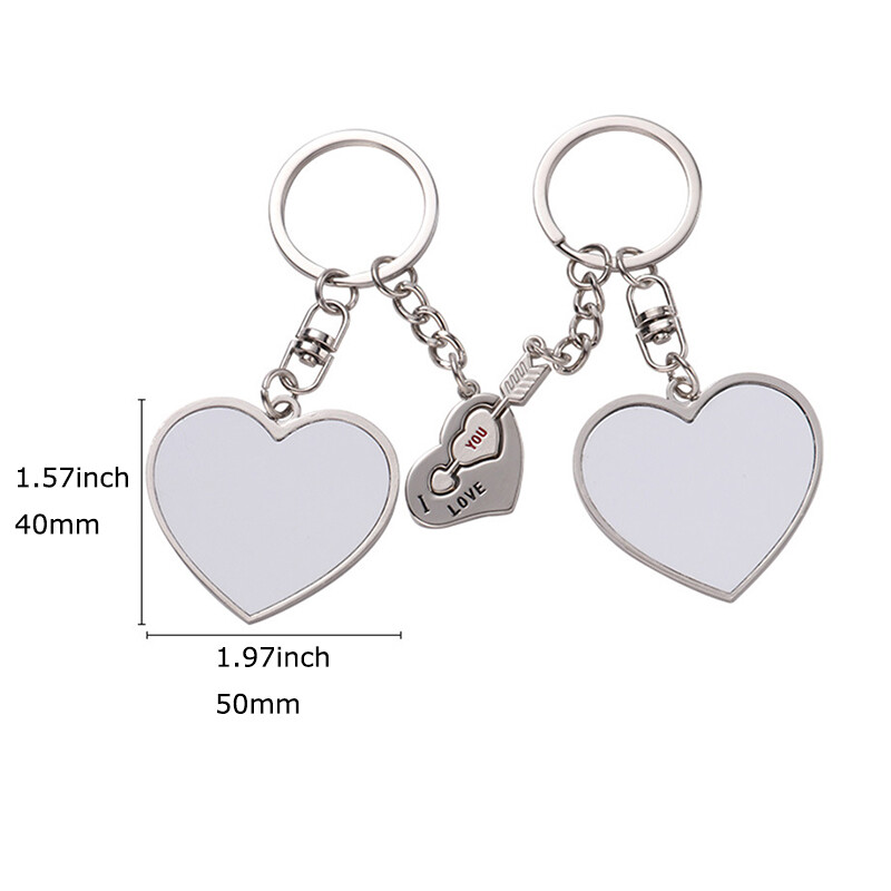 Sublimation Blank one Pair Couples keychain Gift Arrow Bow Love ...