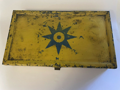 SALE COMPASS TRAMP FOLK TRENCH ART TOBACCO SPICE BOX 7 1/2" X 4 1/2" X ...