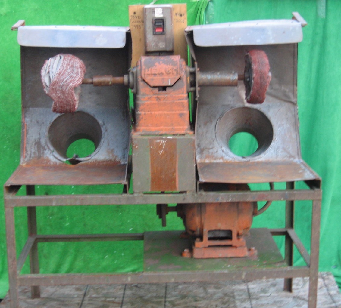 DUAL HEAD INDUSTRIAL METAL BUFFER POLISHING BUFFING MACHINE REFINISHING ...