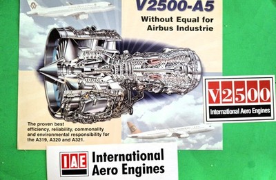 International Aero Engines IAE V2500 Engine Cutaway Profile Card +2 IAE ...