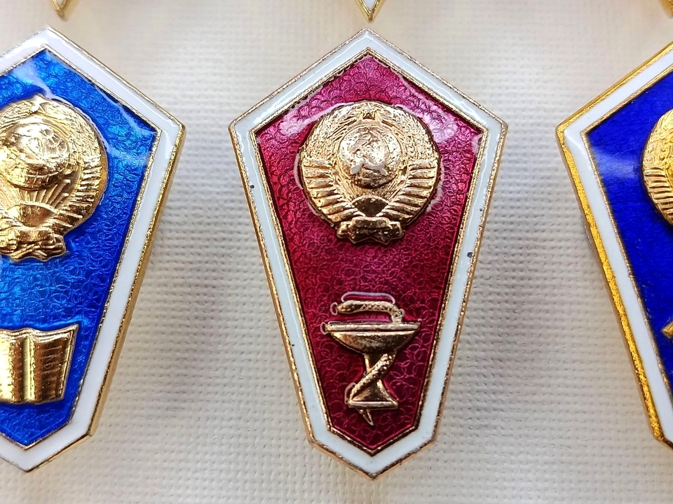 Soviet Russian Collection Set of 6 Badges for Graduation from a USSR ...