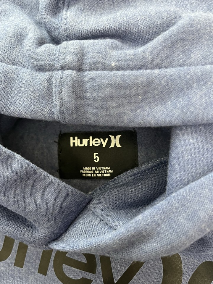 HURLEY Blue Hoodie With Hurley Logo Little Boys Size 5 New With Tags | eBay