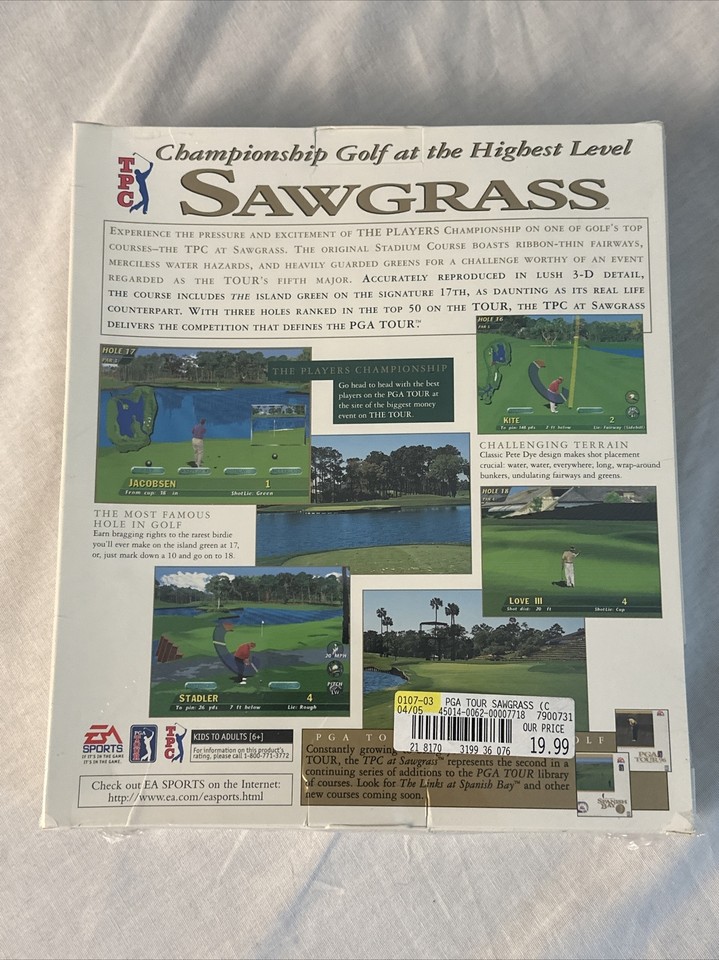 PDA Tour 96 Sawgrass Championship Course Add On (Windows 95) with Golf ...