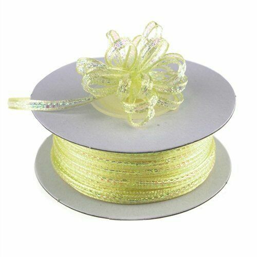 1/8" x 50 yards PULL String Organza RIBBON for Wedding FAVORS Bows ...