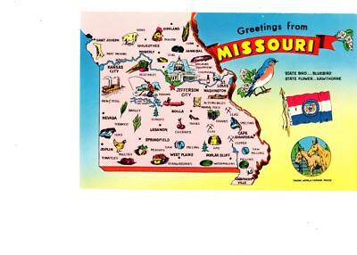 Greetings From Missouri, Map Postcard | eBay