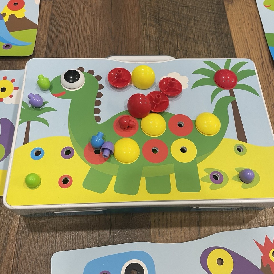 Kids STEM Drill Construction Toy Set Dinosaur Case Screws Shapes ...