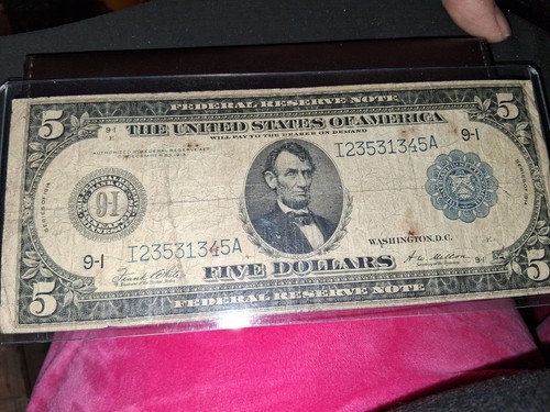 +2This is a large-size 1913 $5 Federal Reserve Note. | eBay