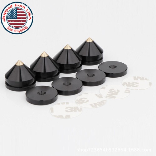 4pcs Aluminum Alloy Speaker Foot HiFi Audio Shockproof Isolation Spikes ...
