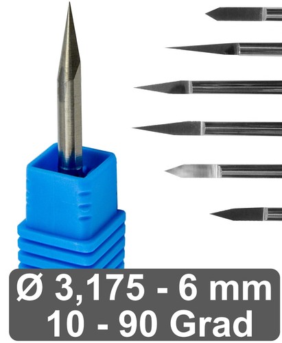 VHM Burins de Gravure Burin Moulin Graver Métal Circuit Imprimé CNC ...