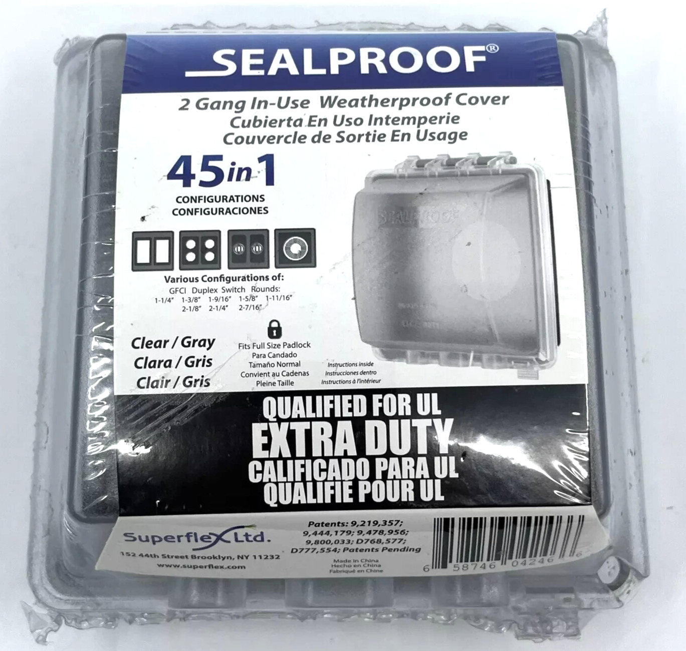 Sealproof 2-Gang Weatherproof In-Use Outlet Cover Two Gang Outdoor Plug ...