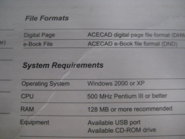 Acecad DigiMemo 692 Digital Writing Pad Computer Input Device 32MB ...