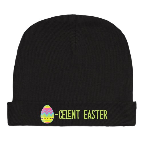 Easter Egg Baby Rib Cap | Soft Black Baby Hats | Cute Gift Easter Baby ...