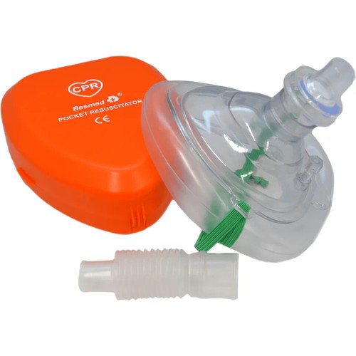 CPR POCKET RESUSCITATION MASK RESUS MASK WITH OXYGEN PORT ONE WAY VALVE ...