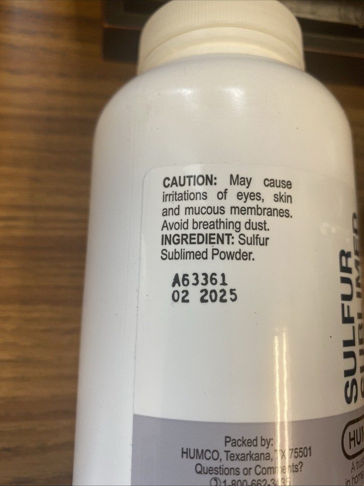 HUMCO SULFUR SUBLIMED POWDER 12OZ | eBay