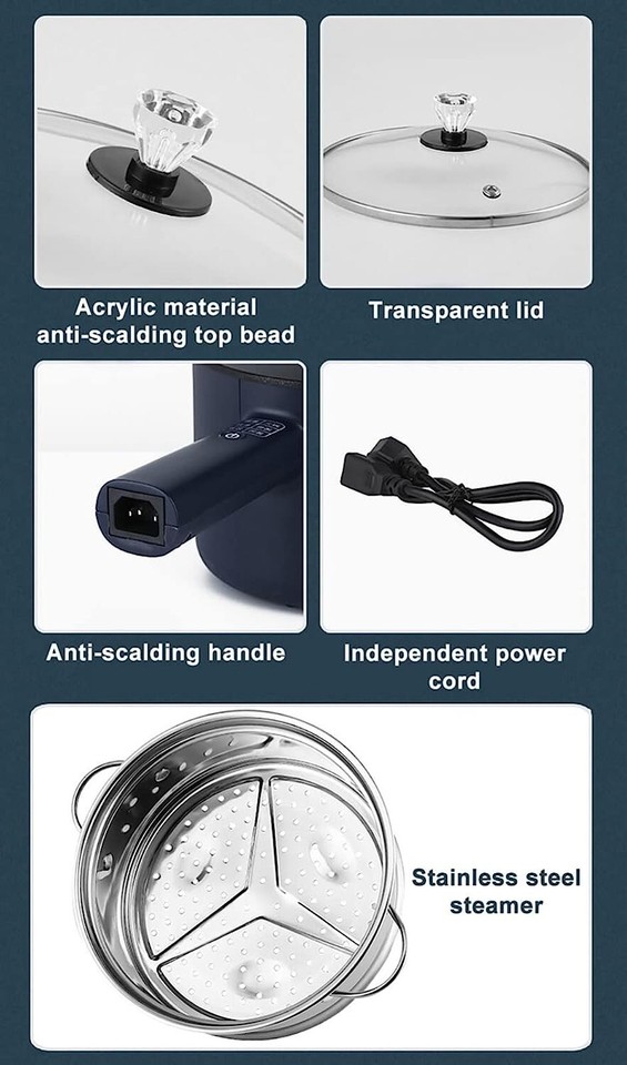 Multi-Function Electric Cooker,Mini Speed Food Pot, Non-Stick Pot ...