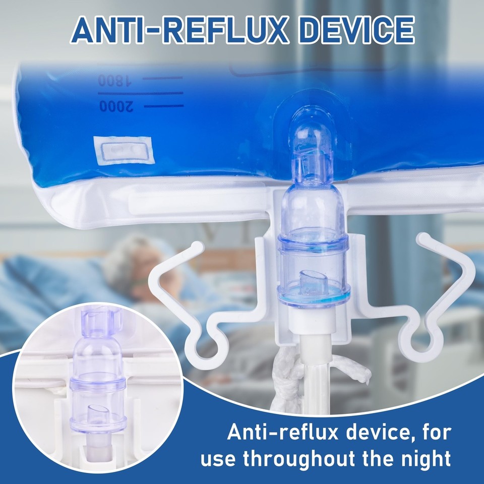 2000mL Sterile Urinary Drainage Bag, 2 Pack Overnight Catheter Bags ...