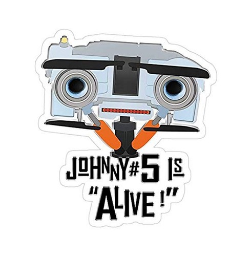 decals Johnny 5 is Alive! Kid Cartoon Decal Sticker - Black, Vinyl ...