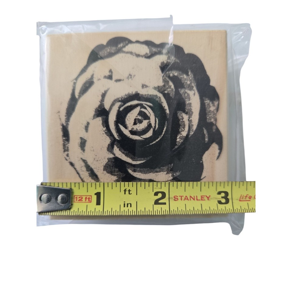 Rose Flower Rubber Stamp 3X3 Wood Mounted Craft Scrapbooking Card ...