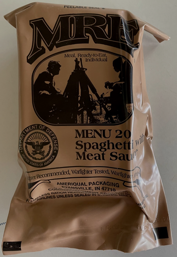 Ameriqual Collectible Ready To Eat Military MRE MENU #20 Spaghetti w ...