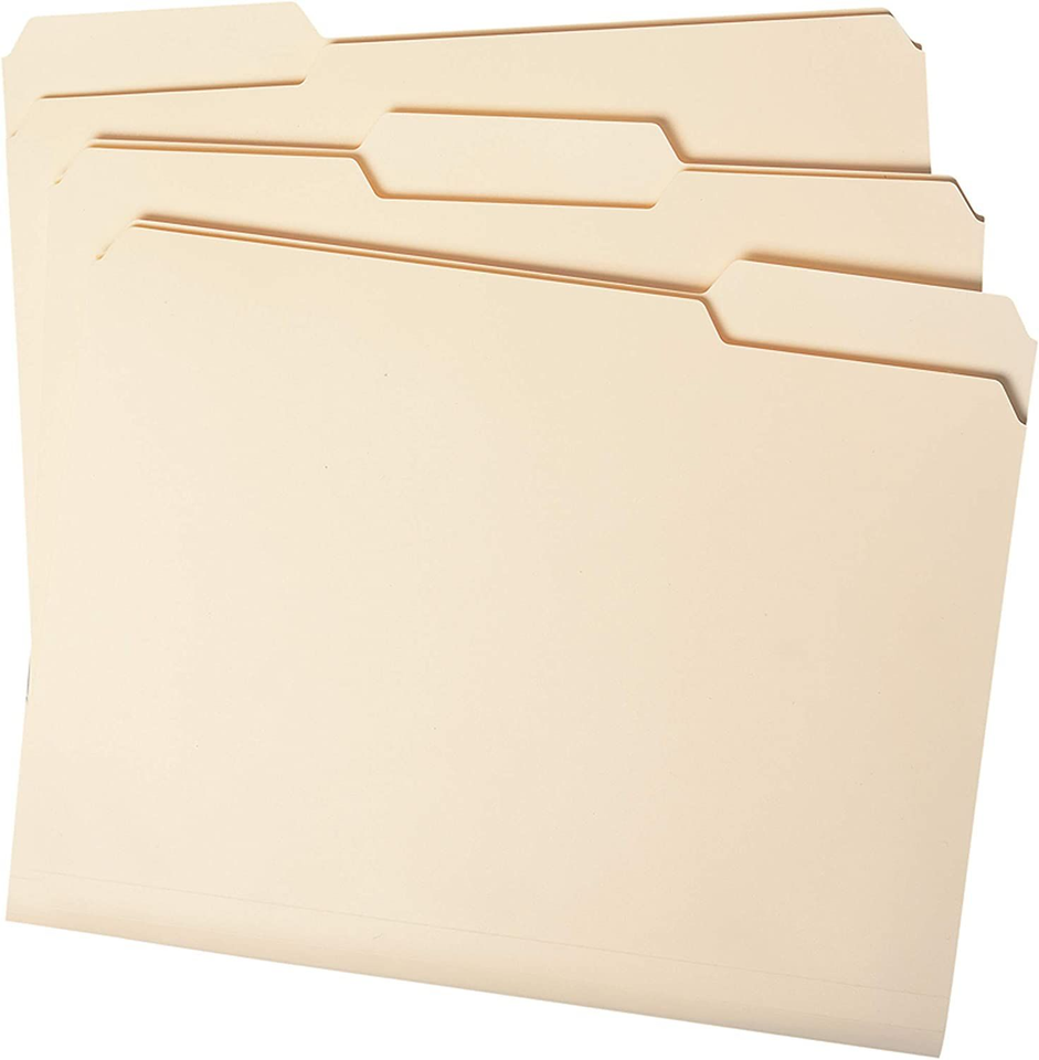 Amazon Basics 1/3-Cut Tab, Assorted Positions File Folders, Letter ...
