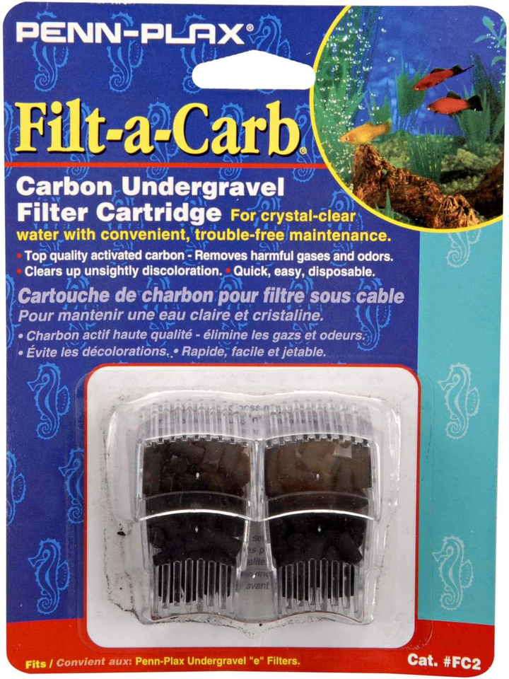 Penn-Plax Filt-A-Carb Carbon Undergravel Filter Cartridge, , 2 Pack | eBay