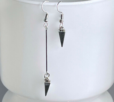 MISMATCHED SPIKE EARRINGS korean style silver plated square spike gift ...