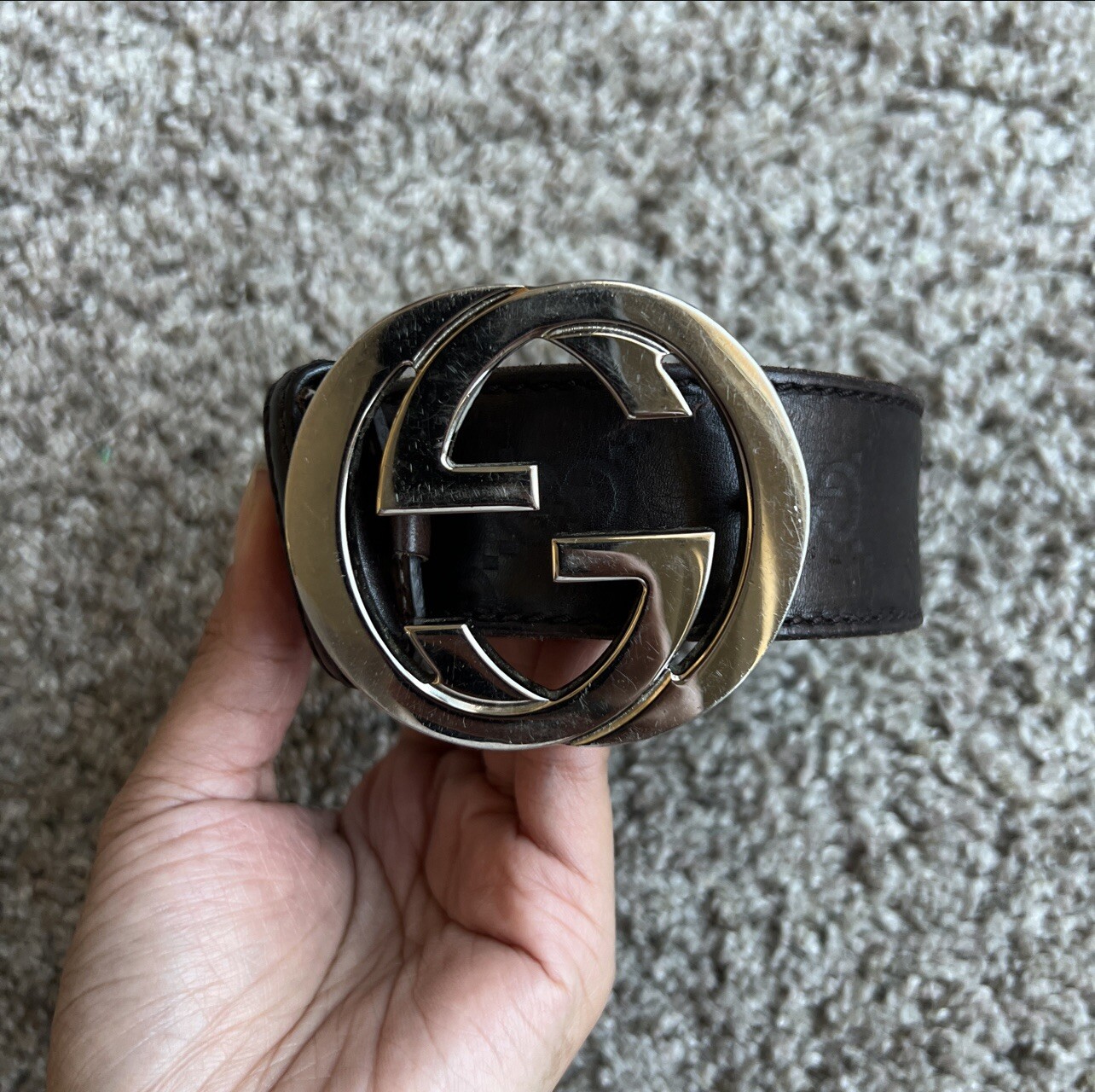 Authentic Gucci Logo Belt - Gem