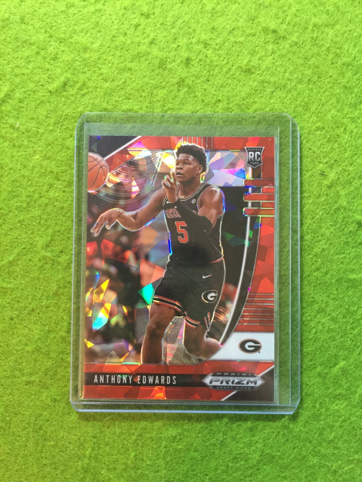 ANTHONY EDWARDS RED ICE PRIZM ROOKIE CARD RC CRACKED ICE GEORGIA 2020 ...