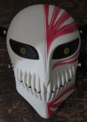 Bleach Mask Red White Ichigo Kurosaki Death Anime Cosplay Costume w ...