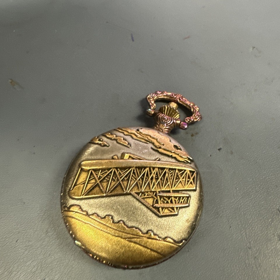 Vintage Men’s Pocket Watch Croton Reliance Wright Brothers First Flight ...